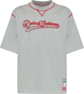 Dolce & Gabbana Homme, Tops, Gris, Taille: S T-Shirt Logo