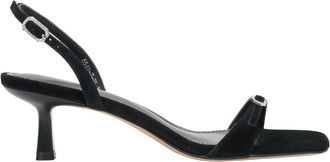 Estro & Luminara Femme, Chaussures, Noir, Taille: 39 EU Sandales en velours &agrave; petits talons et boucles en strass