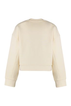 Moncler Womens Cotton Sweatshirt Beige Sweatshirts Sweater