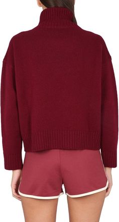 Sporty & Rich Logo-Embroidered Turtleneck Sweater - Purple