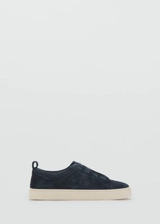Mango Baskets en cuir su&eacute;d&eacute; avec semelle Vibram bleu marine - Homme - 40 - MANGO MAN
