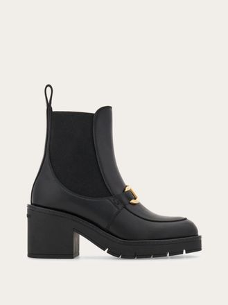 Ferragamo Damen Chelsea-Boot mit Absatz Schwarz Gr&ouml;&szlig;e 36.5