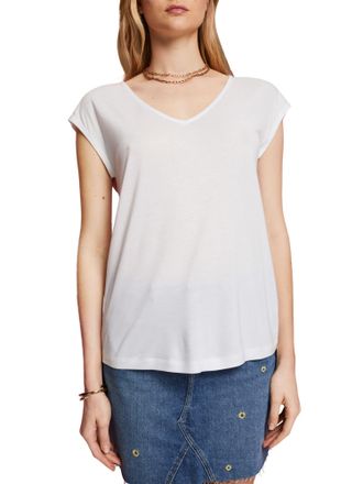 Esprit Damen 063EO1K316 T-Shirt, 100/WHITE, XL