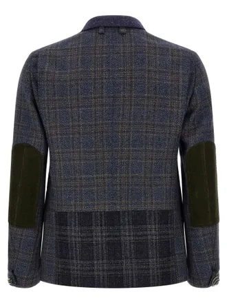 Junya Watanabe Patchwork Wool Blazer - Navy