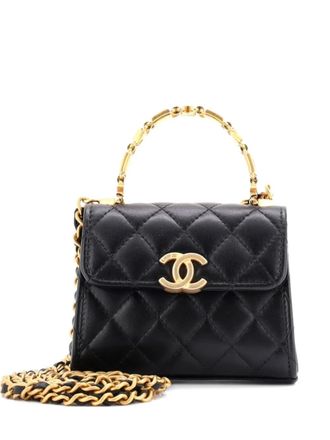 Chanel petit sac &agrave; bandouli&egrave;re Coco en peau dagneau - Noir