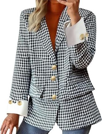 Generic Blazer pour femme - Manches longues - Ouverture sur le devant - Cardigan boutonn&eacute; - Veste pour femme - Style d&eacute;contract&eacute; - Pour le bureau et le travai