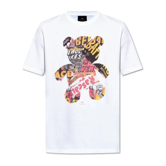 Paul Smith T-Shirt mit buntem Druck - - Tops - Herren - Wei&szlig; - S