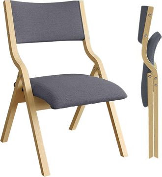 Generic 2 Stück Klappstuhl mit gepolsterten Sitzen, keine Montage erforderlich, tragbare Outdoor-Stühle für Hochzeiten, Partys und Events - Stylish Natural Fi