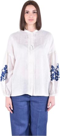 Max Mara Femme, Blouses et Chemises, Blanc, Taille: 34 FR Camicia alla coreana