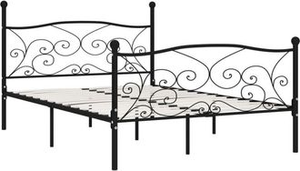 vidaXL Bettgestell mit Lattenrost Schwarz Metall 120 &times; 200 cm Vidaxl
