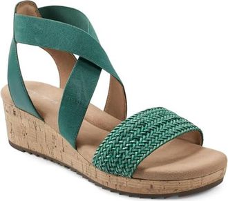 Easy Spirit Sandales compensées Lorena pour femme, vert, 37 EU
