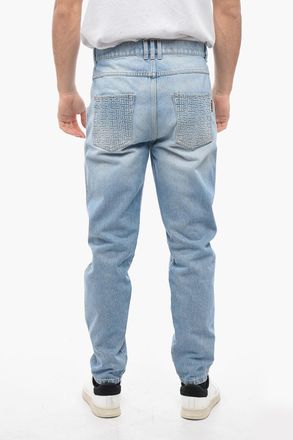 Balmain Straight-Fit Jeans with 17cm Monogram Pockets Balmain