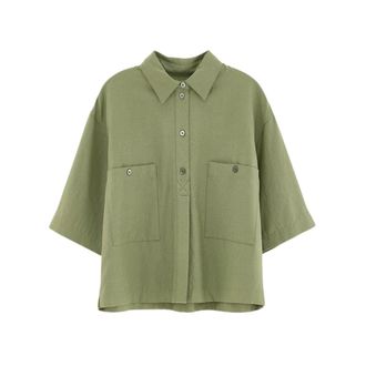 Bellerose Femme, Blouses et Chemises, Vert, Taille: 42 FR Franky Shirt