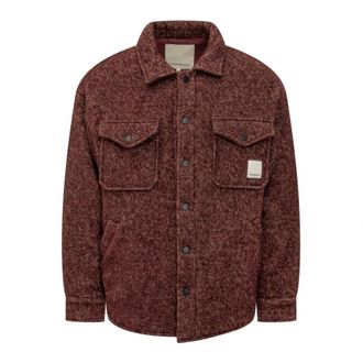 Emporio Armani Homme, Vestes, Brun, Taille: M Surchemise en boucl&eacute; de laine m&eacute;lang&eacute;e