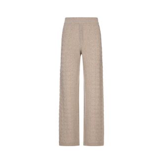 Agnona Femme, Pantalons, Brun, Taille: 38 FR Pantalon large en cachemire marron