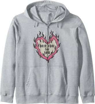 Trendy Apparel Valentines Day Hate That for You Flame Heart Kapuzenjacke