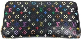 Louis Vuitton Portefeuille long pr&eacute;-poss&eacute;d&eacute; Monogram Multicolore (bi-pli) - Femme - Pre-owned - Noir - Taille: ONE Size