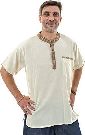 Fantazia Chemisette Ethnique Coton Ecru Malisah - Taille S au XXXL Blanc/&eacute;cru