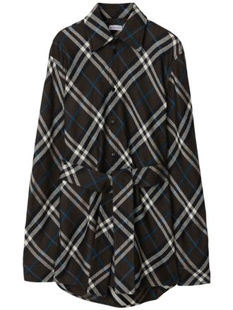 Burberry chemise ceinturée à carreaux - Noir