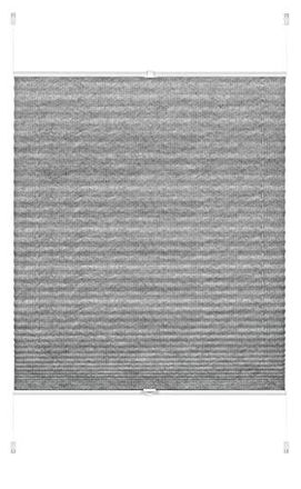 Gardinia EASYFIX Plissee Lilly Green zum Klemmen, Ohne Bohren, Sichtschutz, Blendschutz, Blickdichtes Faltrollo, Verdunkelung, Recycling Stoff, Grau, 40 x 130 