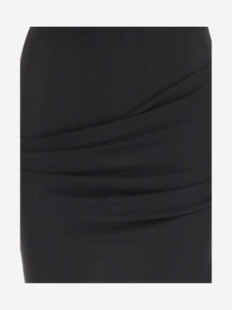 Jacquemus Womens Draped Mini Dress Black Viscose