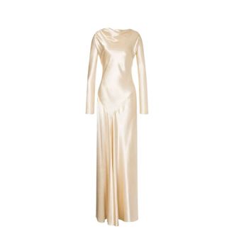 Alberta Ferretti Femme, Robes, Jaune, Taille: 38 FR Robe en satin brillant