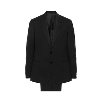 Lardini Wollanzug mit fallendem Revers - - Suits - Herren - Schwarzk - 2XL