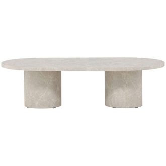 Venture Design Venture Home - Table basse ovale effet marbre 120x60cm - Beige - Narvik