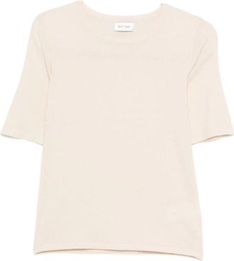 Soft Goat Femme, Pulls, Beige, Taille: 40 FR Tricot Manches Courtes Col Rond