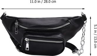 BESPORTBLE Pu Damen Bauchtasche und Umh&auml;ngetasche mit Kette Kleine Schultertasche aus Pu Leder Vielseitige G&uuml;rteltasche mit Rei&szlig;verschluss f&uuml;r Reisen und Alltag