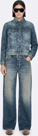 AllSaints Regular Trucker in heller Indigo-Waschung-Blau