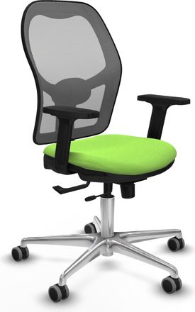 Piqueras y Crespo B&uuml;rostuhl mit 2D-Armen, h&ouml;henverstellbare Lendenwirbelst&uuml;tze, ausgestattet mit Syncro/Traslack und injiziertem Schaumstoff, Grau/Pistazie