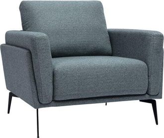 Miliboo Miliboo - Design-Sessel aus graugr&uuml;nem Stoff und schwarzem Metall mosco