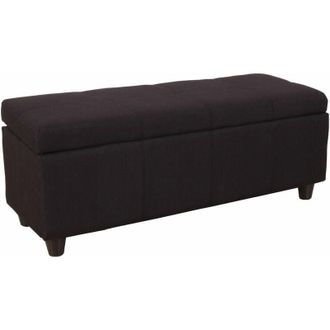 Hhg Neuwertig] Aufbewahrungs-Truhe Kriens, Sitzbank Bank, Stoff/Textil, 45x114x45cm MVG-zertifiziert schwarz