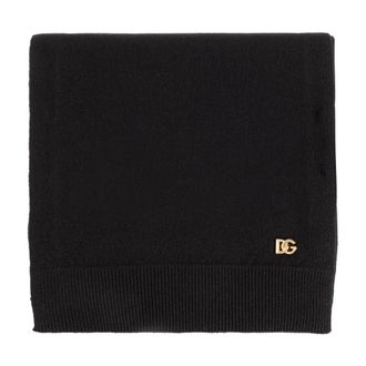 Dolce & Gabbana &Eacute;charpe en cachemire avec appliqu&eacute; - Femme - Accessoires - Noir - Taille: ONE Size