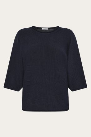 Knowledge Cotton Apparel Damen vegan Strick-Top Fledermaus-&Atilde;rmel Night Sky Navy