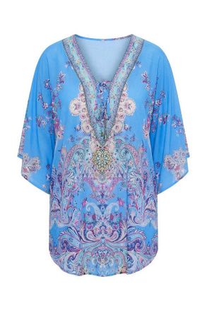 Miamoda Longbluse Blusenkaftan Loose Fit Allovermuster