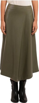 HUGO BOSS Rock aus Kunstleder mit R&uuml;schendetail - - Skirts - Damen - Gr&uuml;n - XS