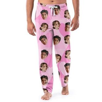 Generic Pantalon de pyjama personnalis&eacute; pour homme, pantalon de pyjama photo personnalis&eacute; avec votre visage ou animal de compagnie, pantalon de pyjama photo p