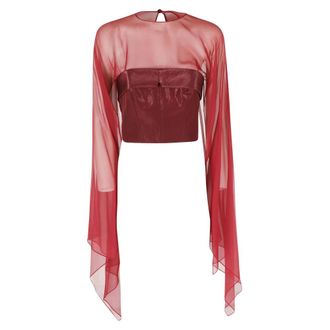 Alberta Ferretti Haut &agrave; manches longues - Femme - Tops - Rouge - Taille: 36 FR