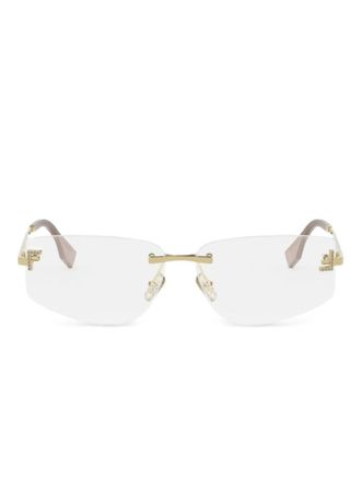 Fendi lunettes de vue sans monture - Jaune