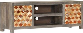 vidaXL TV-Schrank Grau 120x30x40 cm Massivholz Mango vidaXL