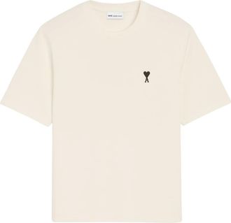 Ami Femme, Tops, Beige, Taille: 40 FR Boxy Fit Short Sleeve ADC T-Shirt