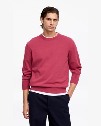 Arket Leichter Baumwollpullover Mit Rundhalsausschnitt -Rot