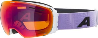 Alpina GRANBY Q-LITE - verspiegelte, kontrastverstärkende Skibrille mit 100% UV-Schutz für Erwachsene - white-lilac matt - one size
