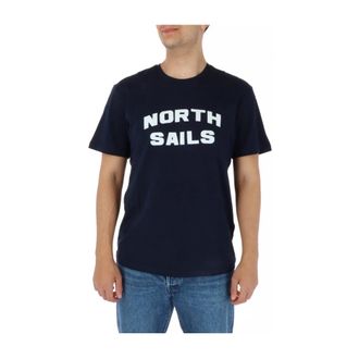 North Sails Wei&szlig;es T-Shirt mit Kurzen &Auml;rmeln und Rundhalsausschnitt - - Tops - Herren - Blau - S