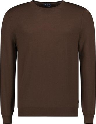 Olymp Herren Pullover braun Merinowolle unifarben