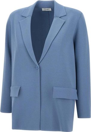 KANGRA Femme, Vestes, Bleu, Taille: 44 FR Blazer en maille Milano m&eacute;lang&eacute;e &agrave; la viscose