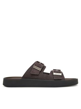 Calvin Klein Pantoletten Ergon Double Bar Sandal Su HM0HM02094 Braun