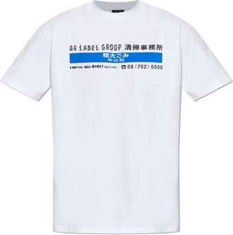 44 Label Group Homme, Tops, Blanc, Taille: L Logo T-shirt